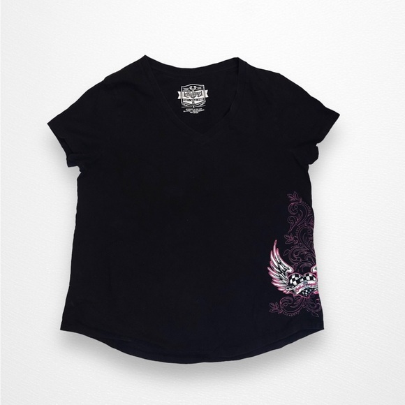 lethal angel | Tops | Lethal Angel Live Fast Biker Goth Angel Wings Tattoo V Neck T Shirt Xl ...
